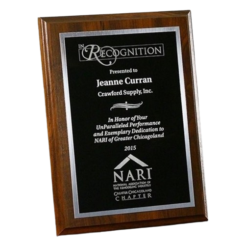 CLASSIC AMERICAN WALNUT | LASER ENGRAVED AWARD PLAQUE | REWARD EXCELLENCE